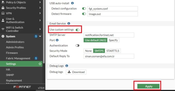 Fortigate Firewall Mail ile Bilgilendirme | Automation Trigger ...